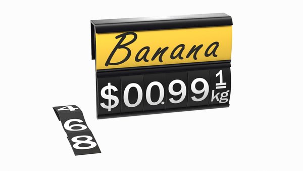 Preisschild aus schwarzem Kunststoff mit löschbarem Display 3D-Modell ...