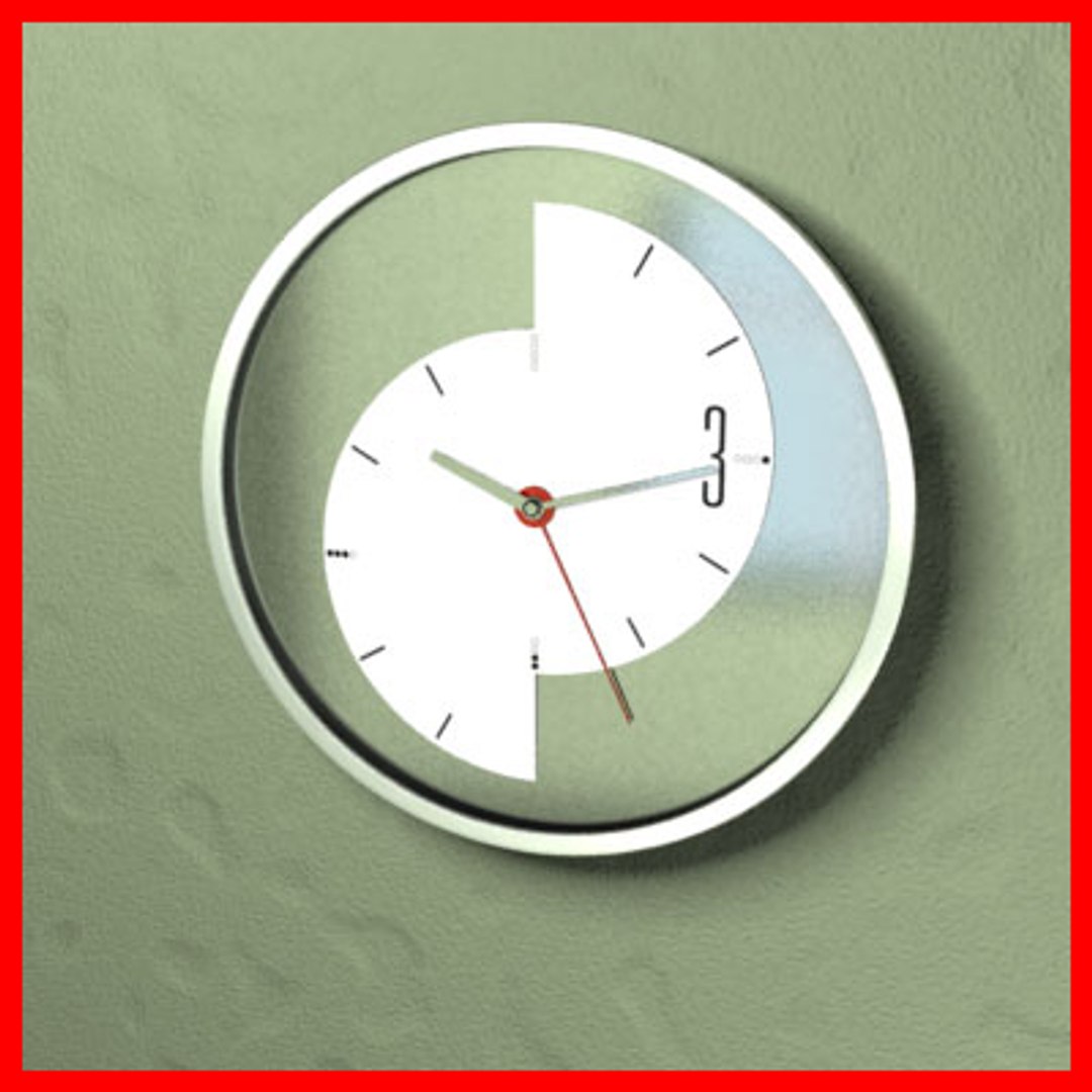 3d model wall watch modern design