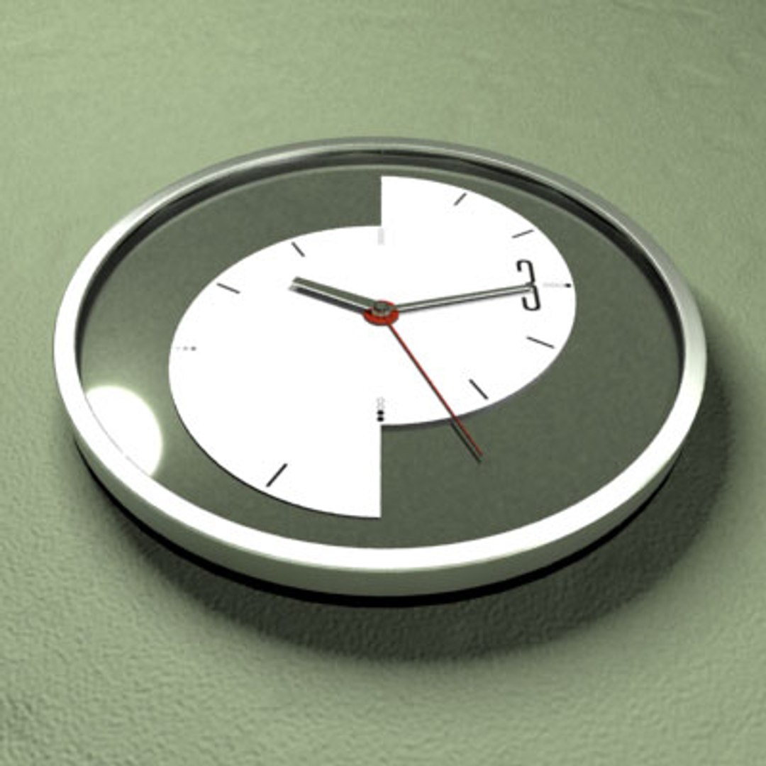 3d model wall watch modern design