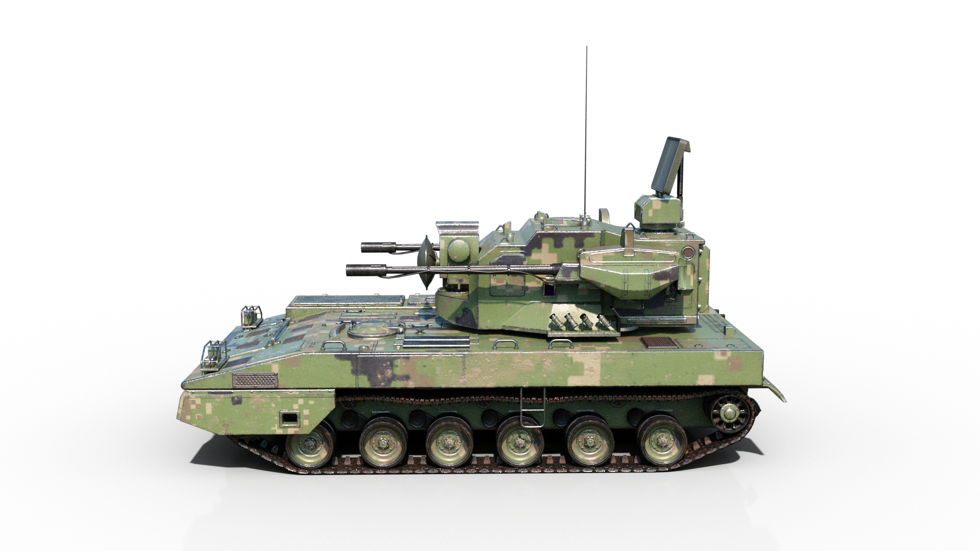 Chinese PGZ-09 Self Propelled Anti Aircraft SPAAG Model - TurboSquid ...