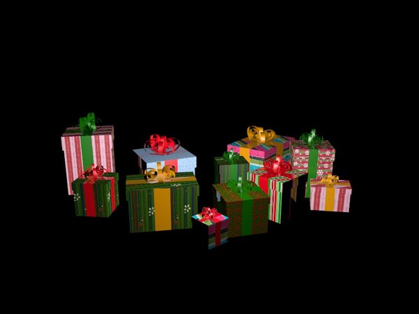 3d presents christmas birthday