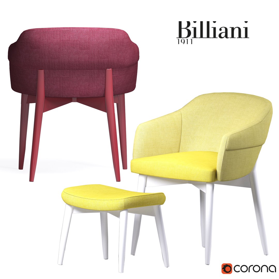 3d model spy armchair billiani