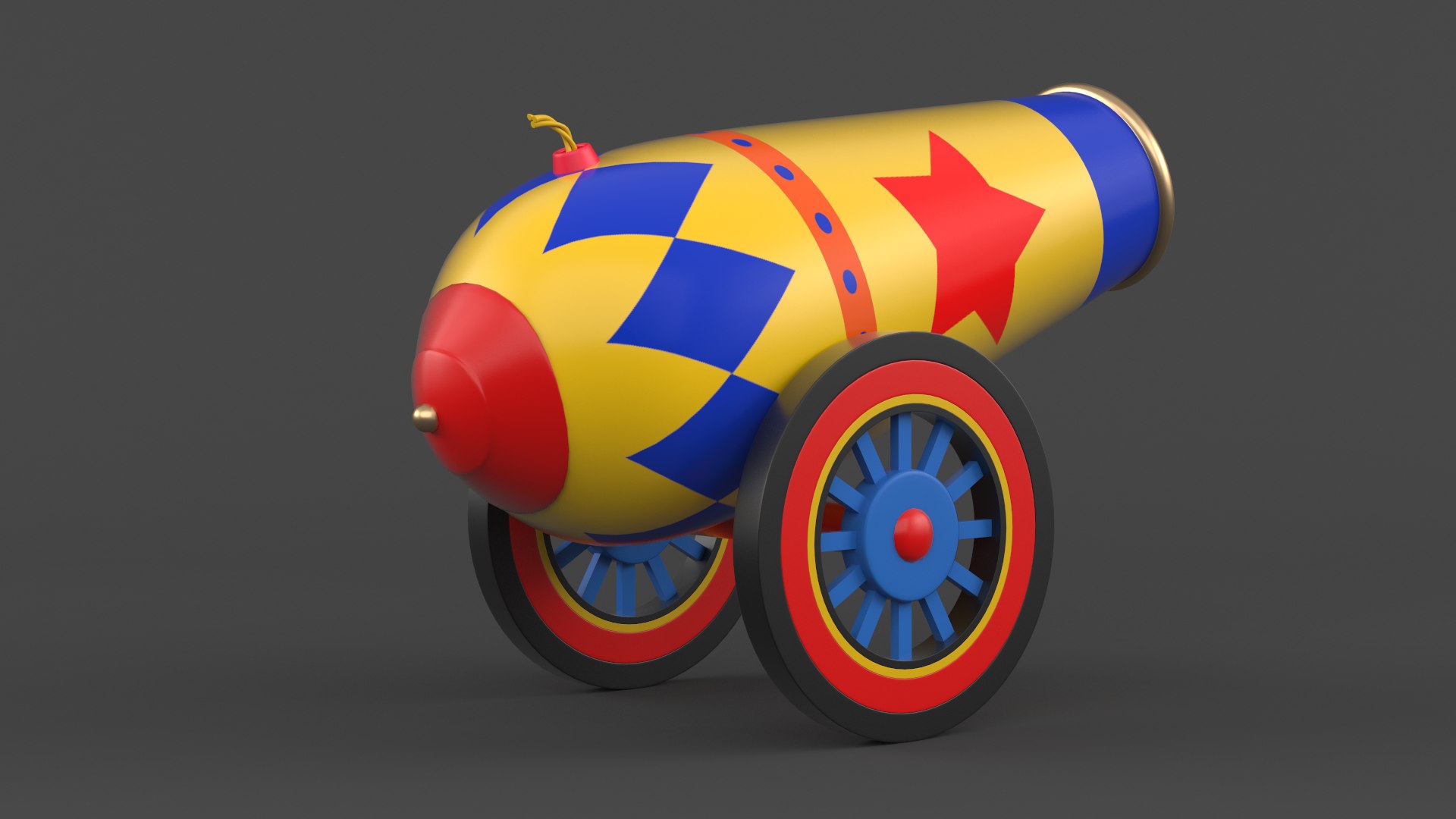 3D Circus Cannon - TurboSquid 2013773
