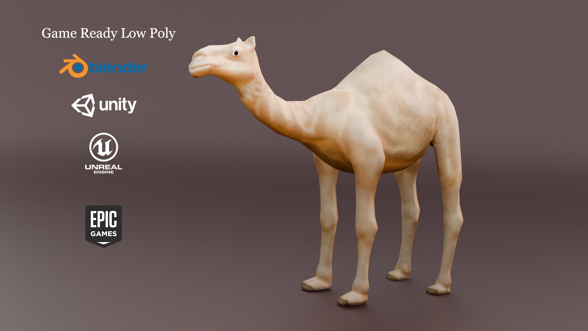 3D Game Ready Low Poly Camel 3D Model - TurboSquid 2333893