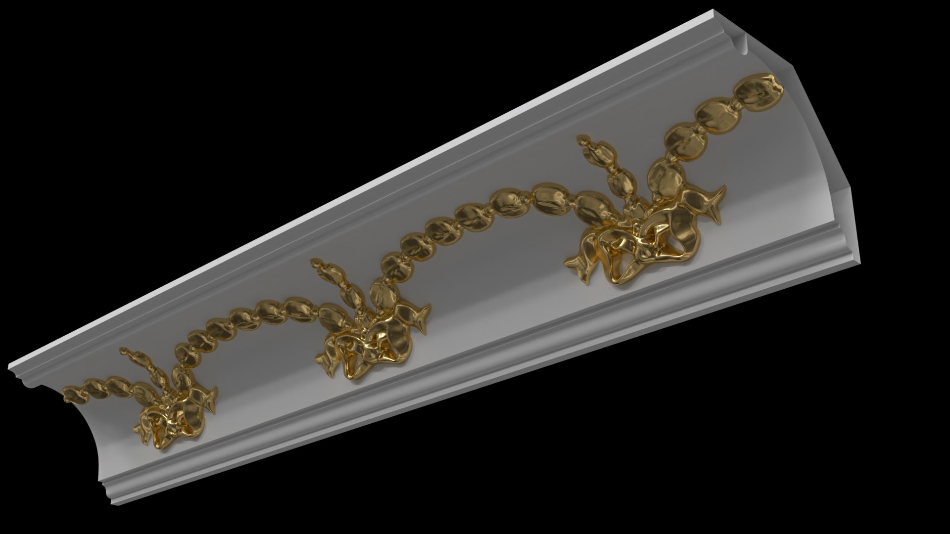 Patterned Cornice Gypsum Plaster SK24 3D Model - TurboSquid 2010476