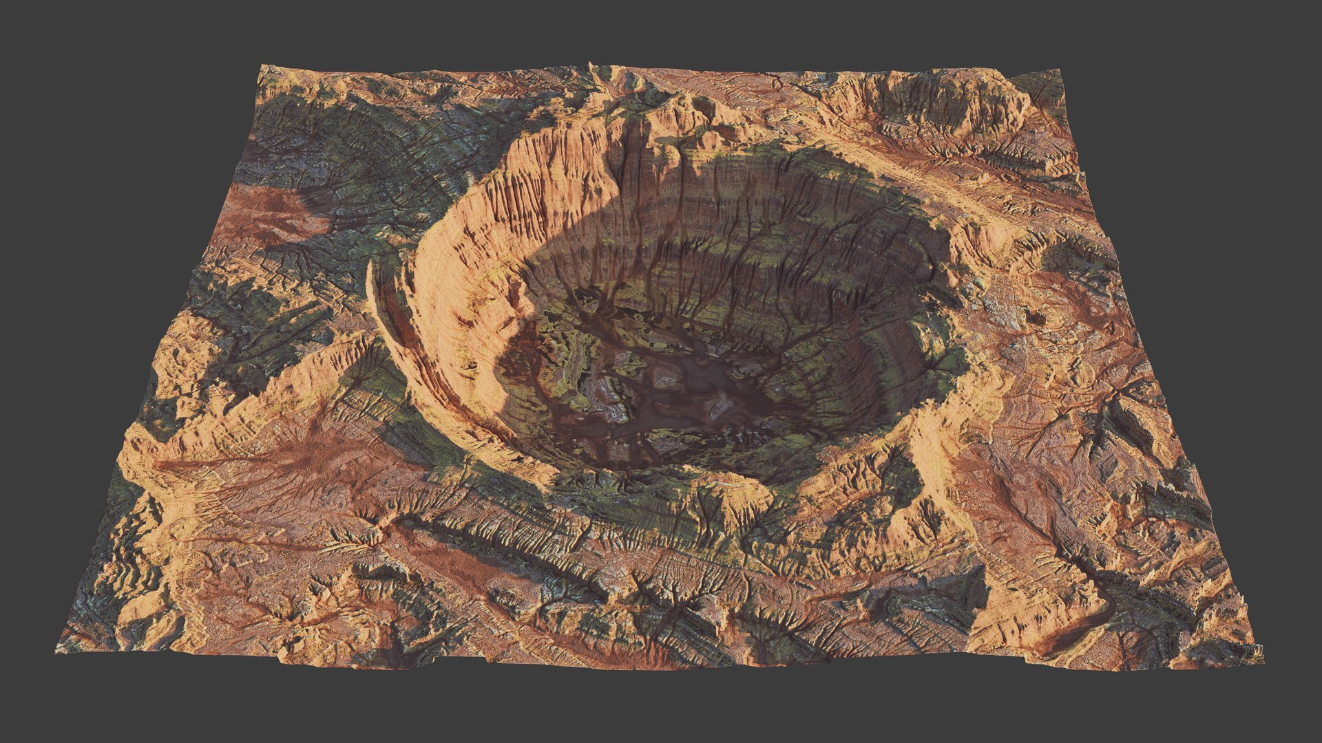 8K Detailed Crater Landscape 3D Model - TurboSquid 1811979