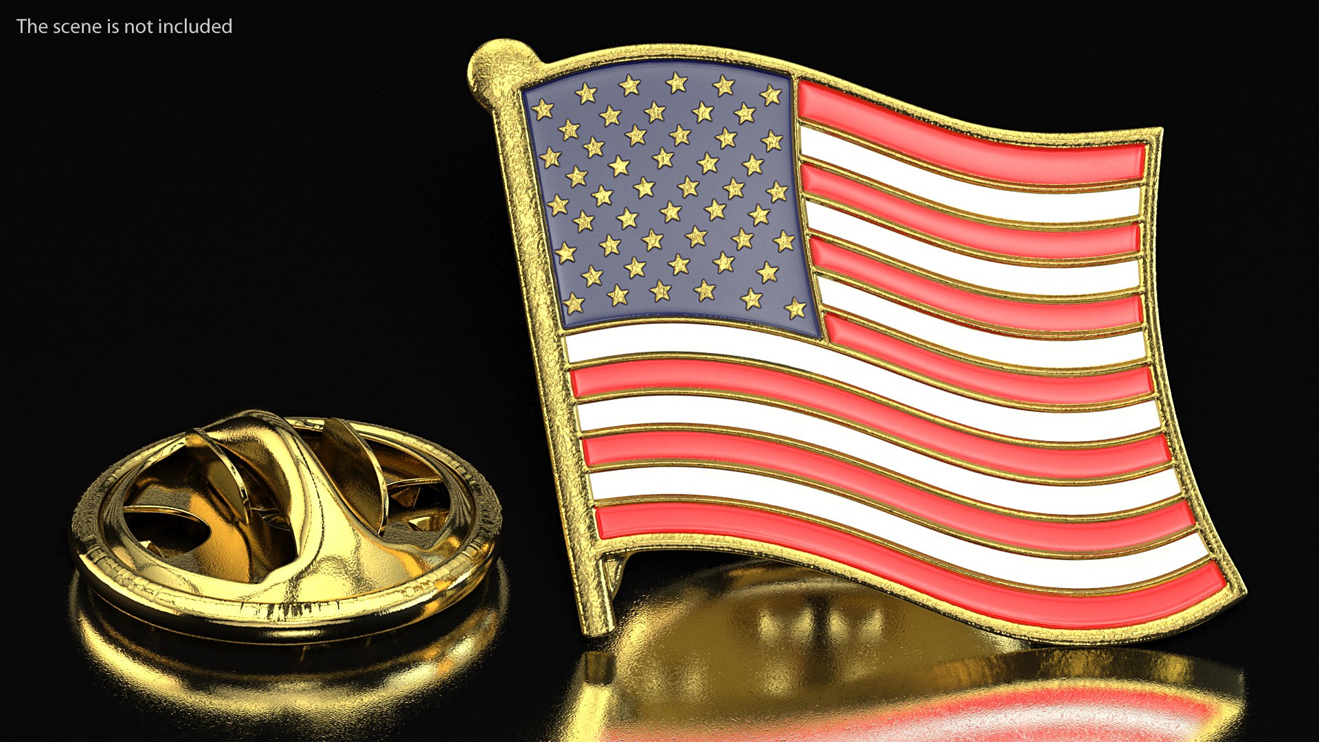 3D usa flag lapel pin - TurboSquid 1648915