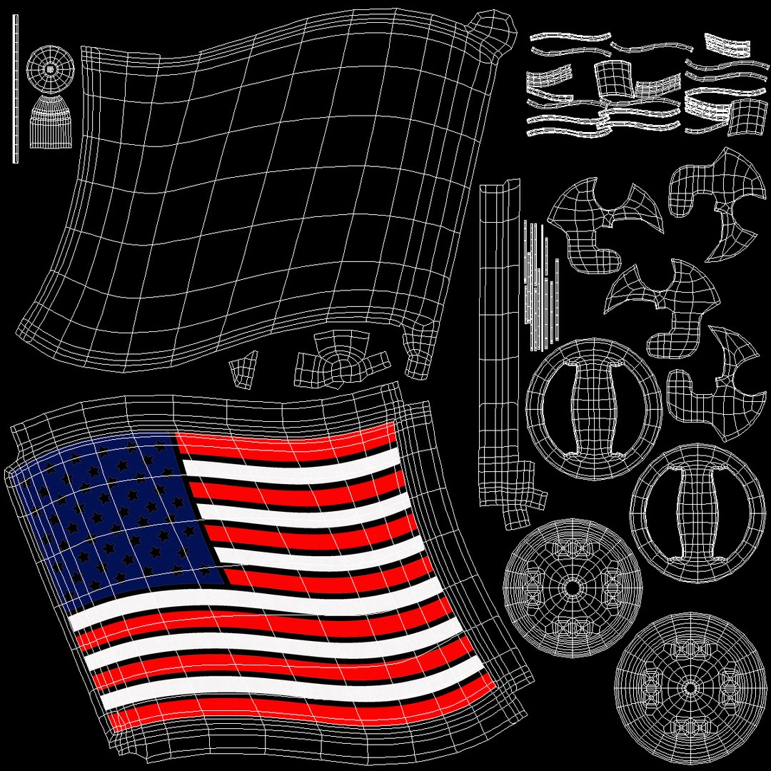 3D usa flag lapel pin - TurboSquid 1648915
