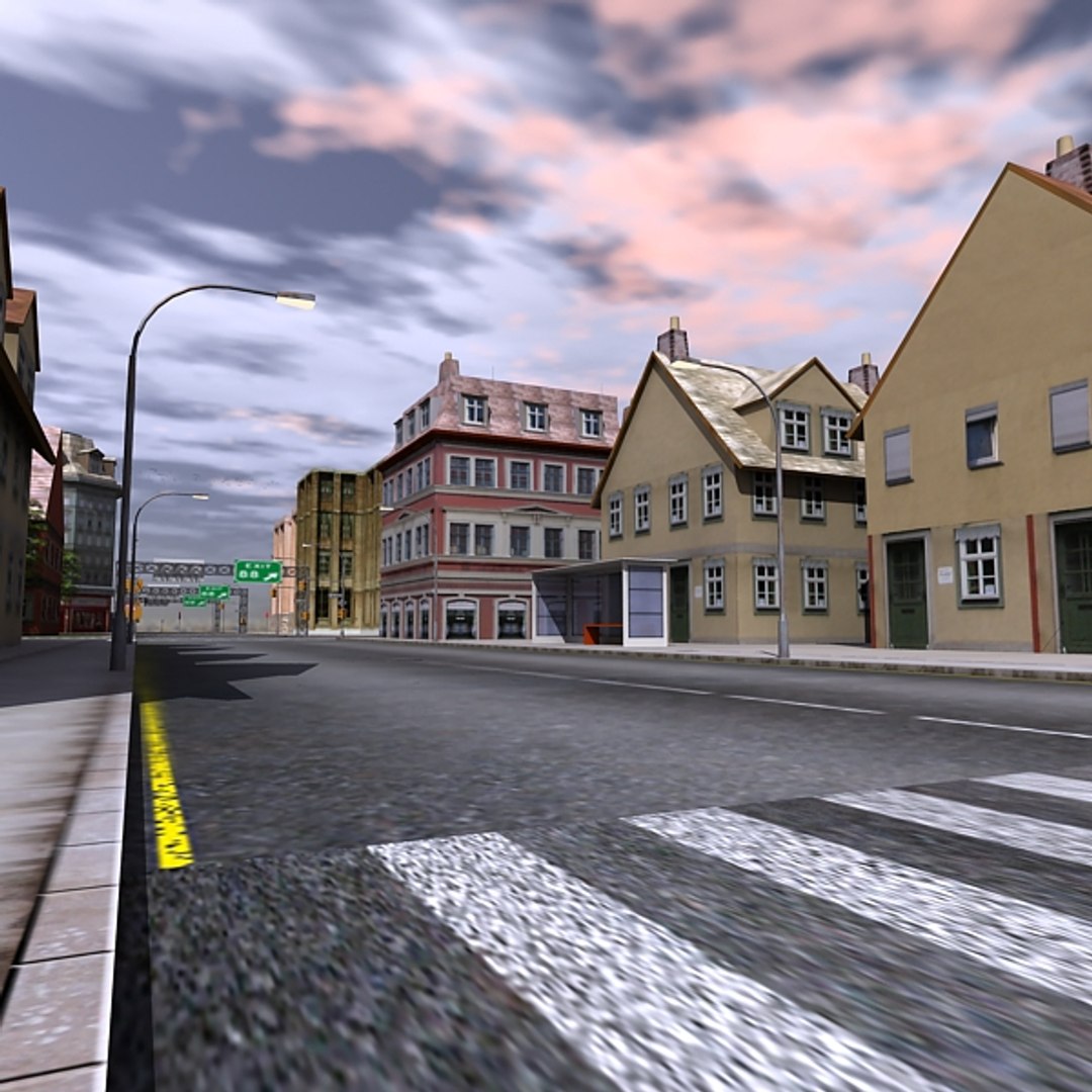 3ds Max City Scene Road Street