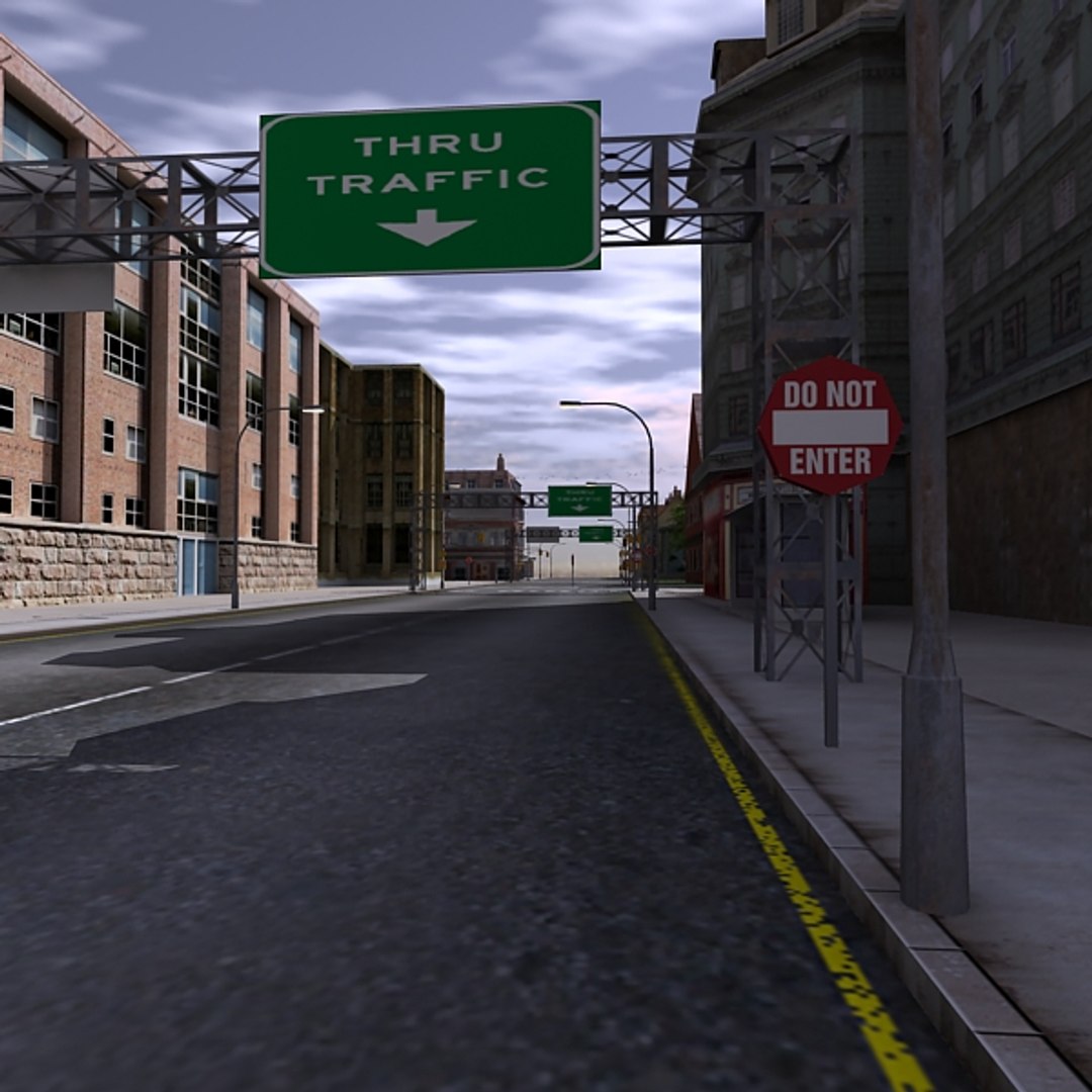 3ds Max City Scene Road Street