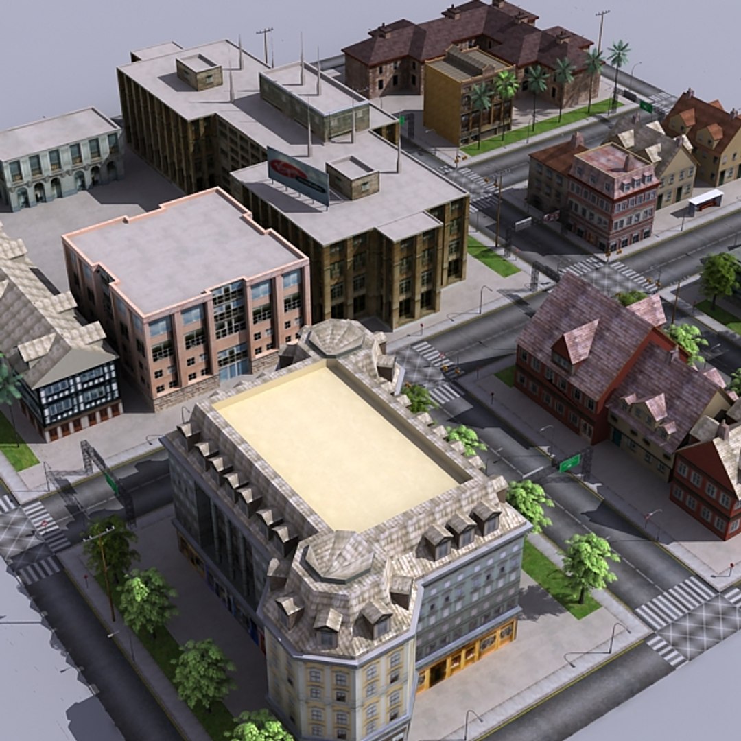 3ds Max City Scene Road Street