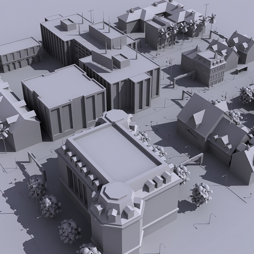 3ds Max City Scene Road Street