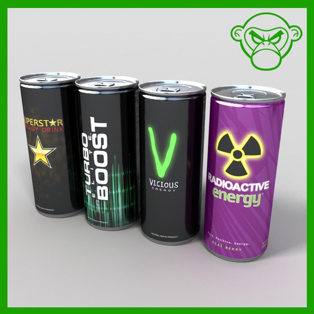 3d Model Energy Drinks