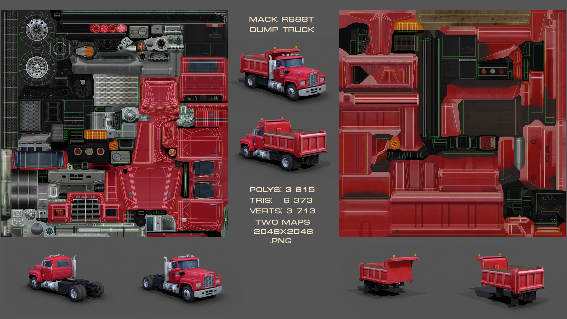 modelo 3d Camión volquete Mack R688T s06 1988 - TurboSquid 1862401