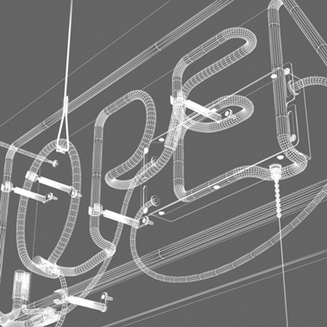 3d Model Window Sign Neon