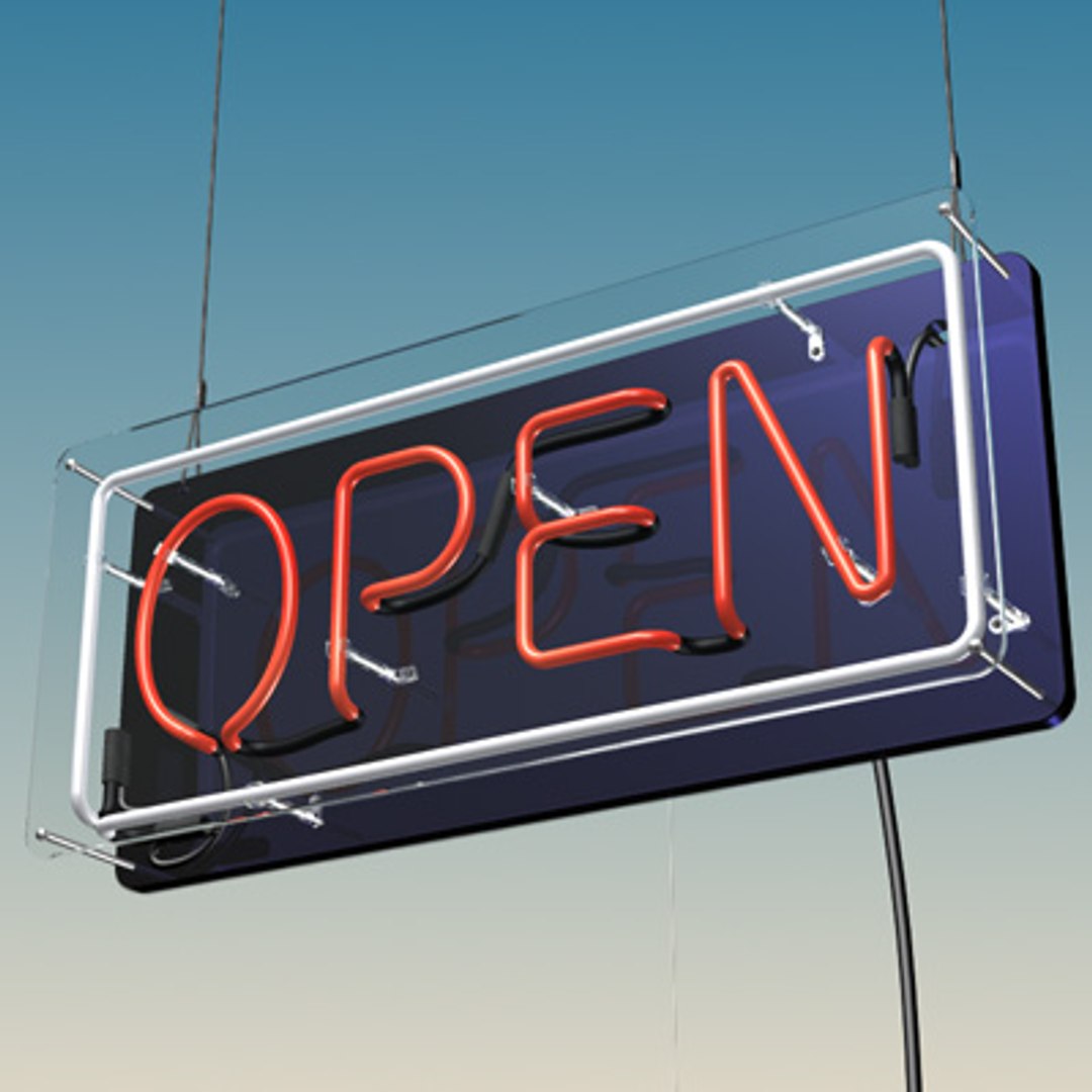 3d Model Window Sign Neon