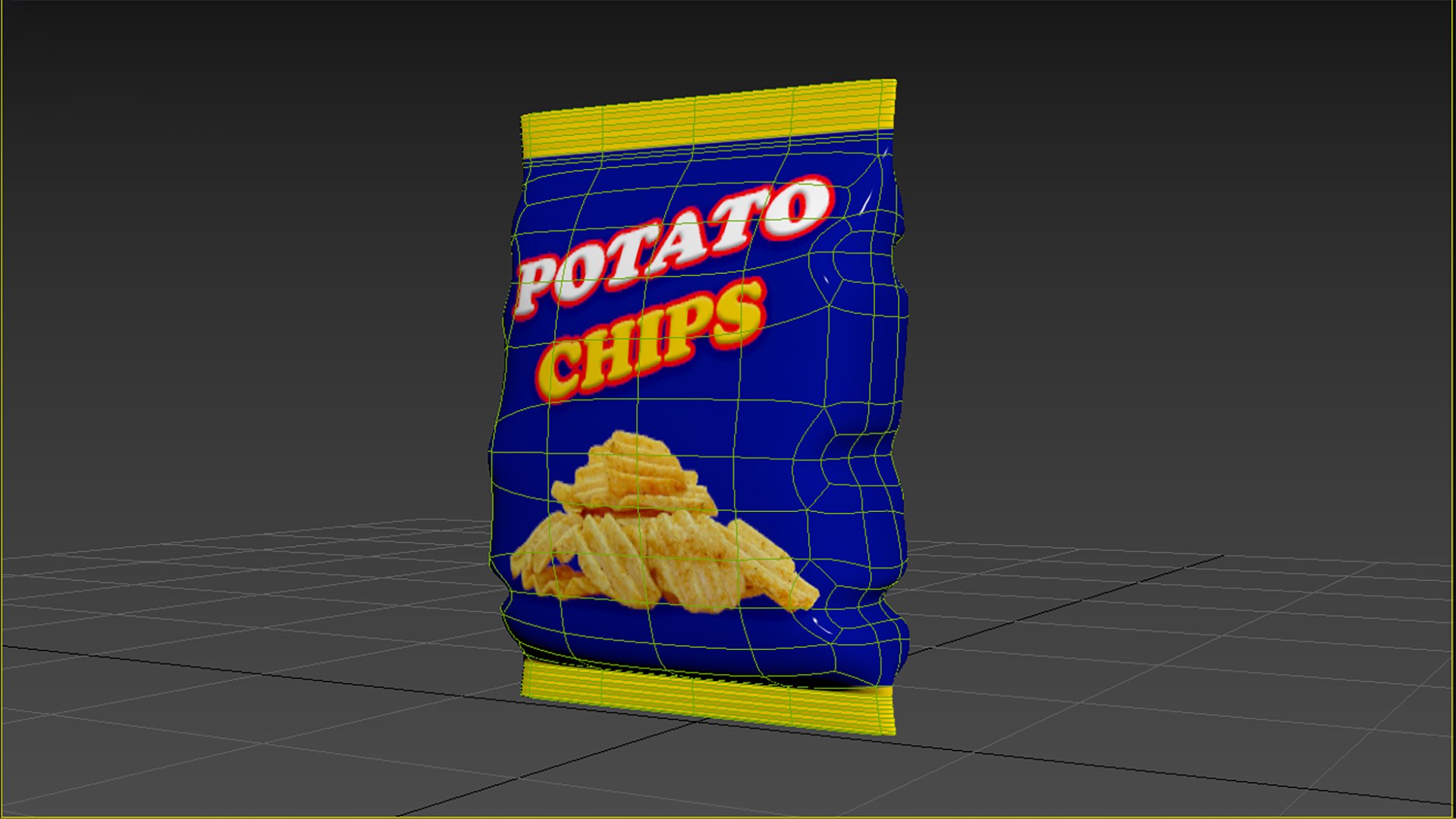 3D Potato Chip Packet Pack Packaging Model - TurboSquid 1863086