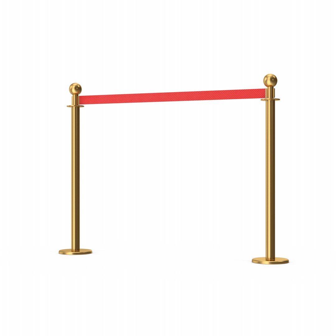 3D Model Gold Rope Barrier - TurboSquid 2281754
