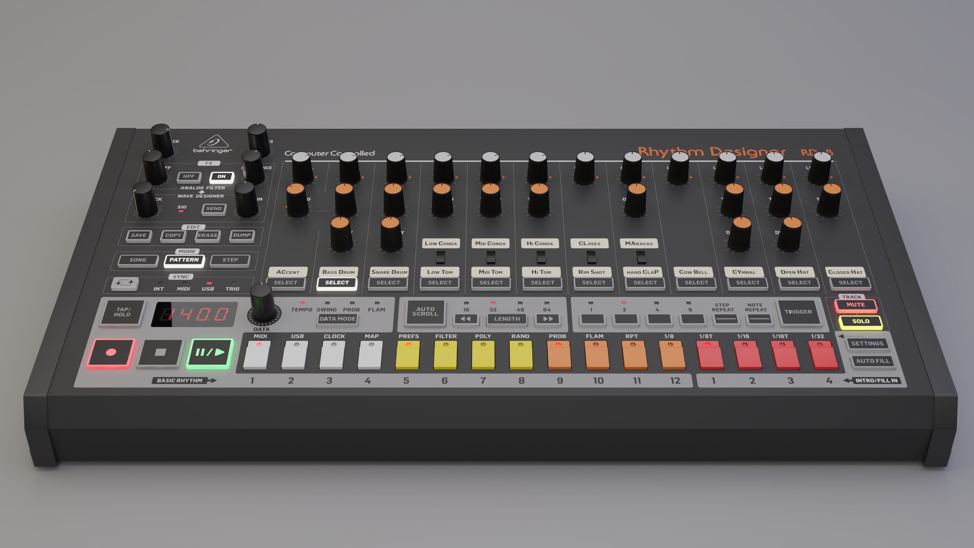 3D Behringer Rhythm Designer RD8 - TurboSquid 2236531