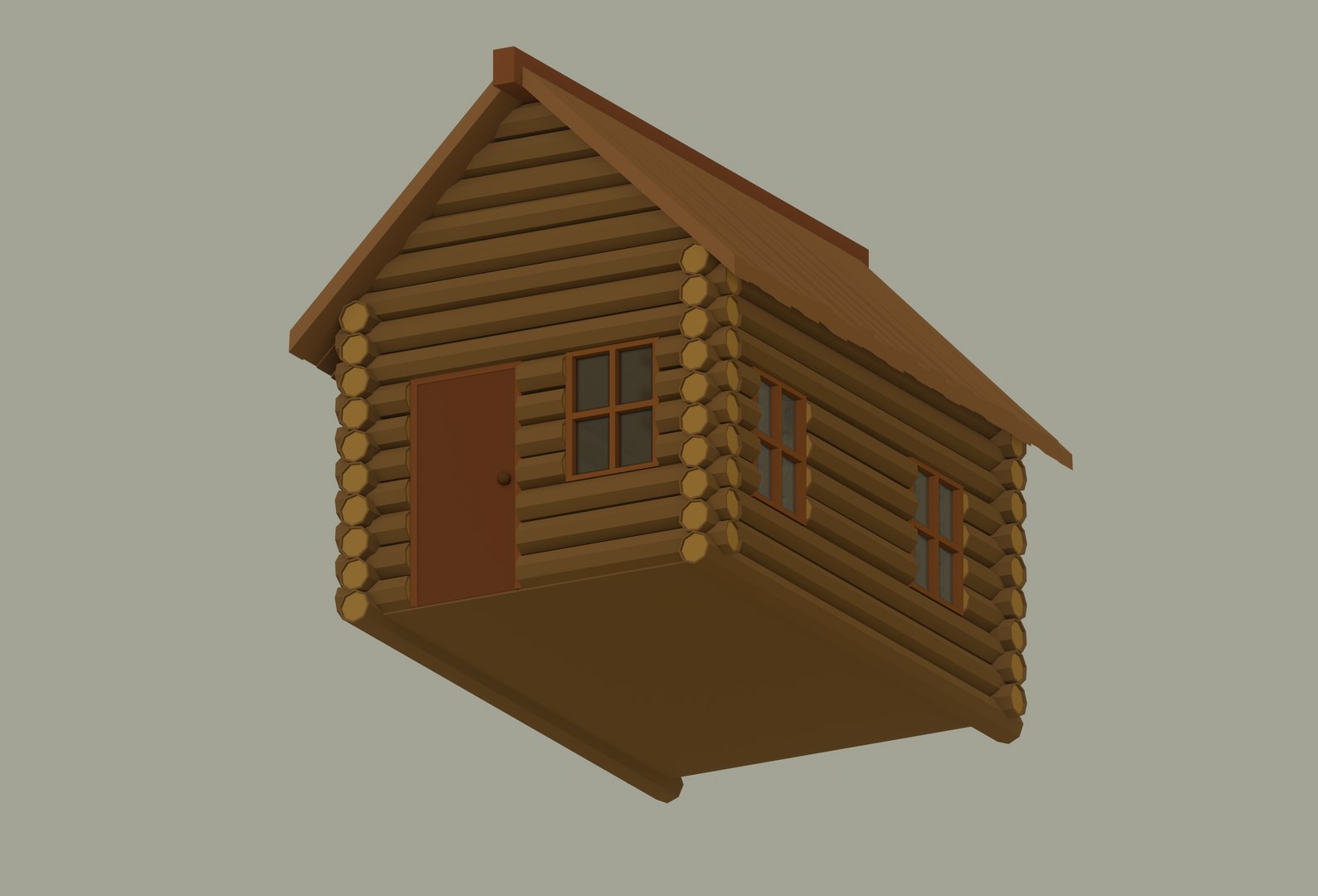 Wooden Cabin Low Poly 3D Model - TurboSquid 2058120