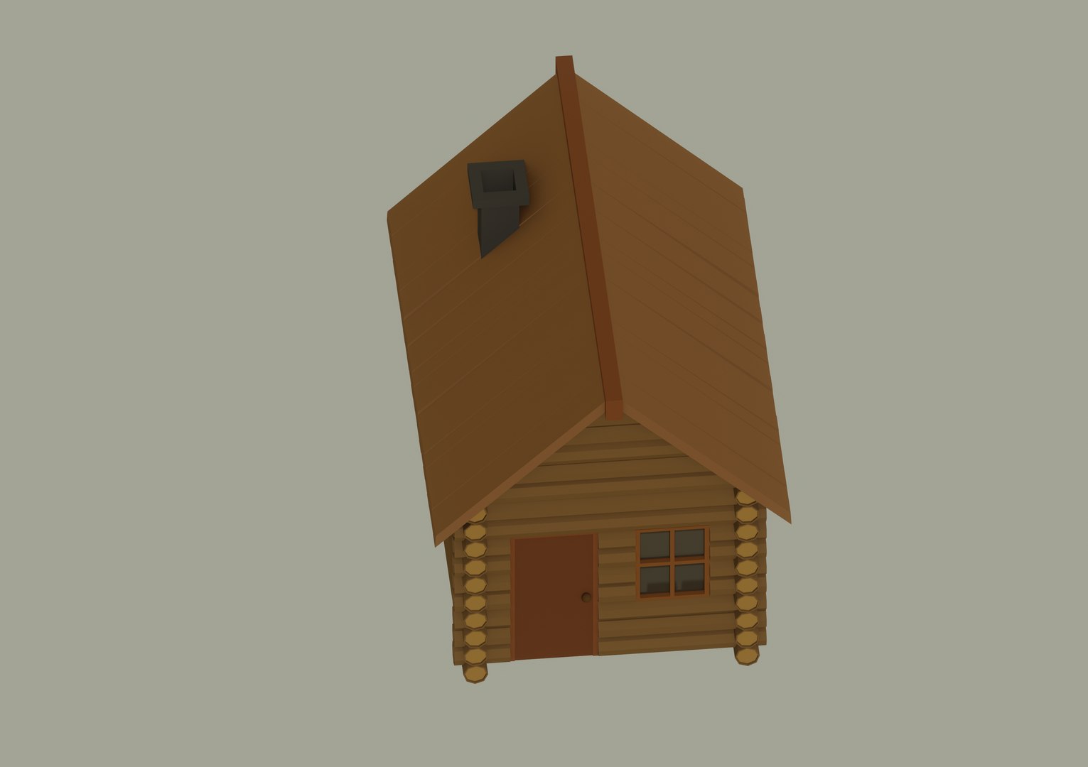 Wooden Cabin Low Poly 3D Model - TurboSquid 2058120