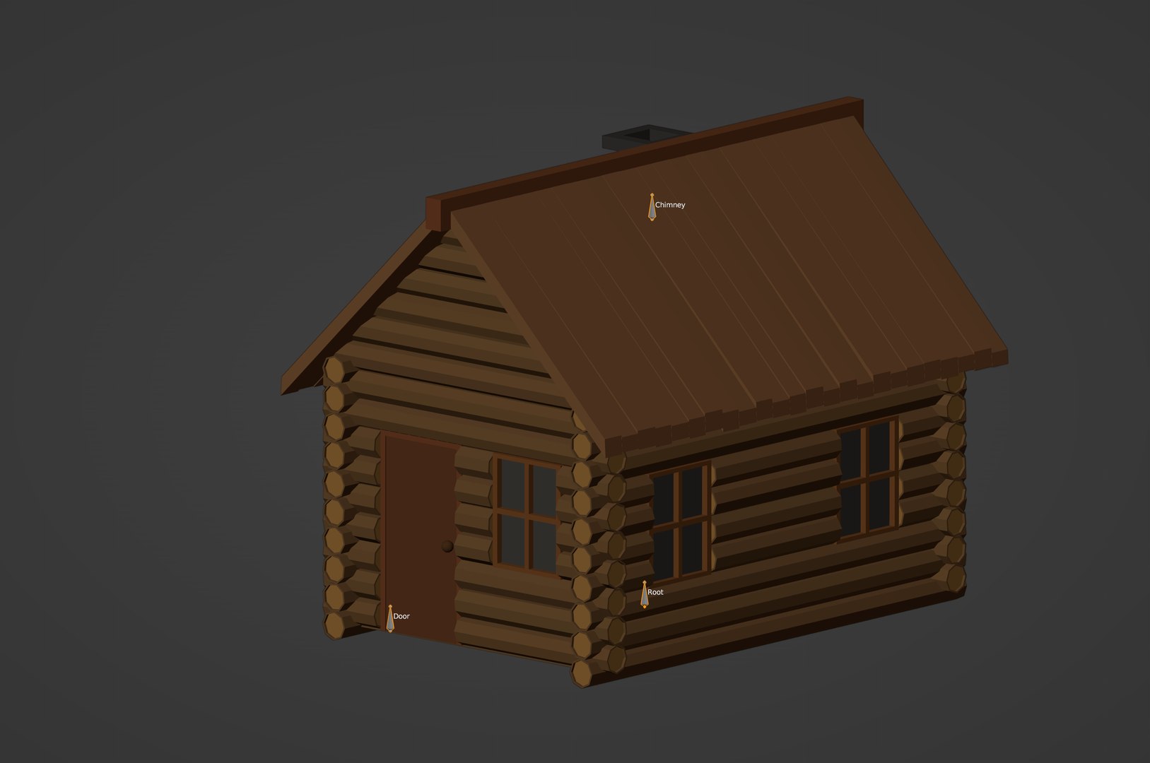 Wooden Cabin Low Poly 3D Model - TurboSquid 2058120
