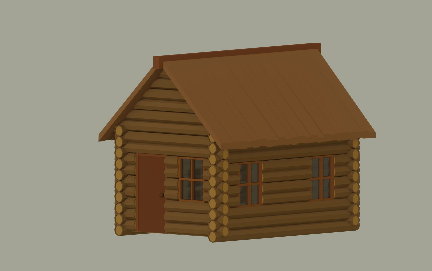 Wooden Cabin Low Poly 3D Model - TurboSquid 2058120
