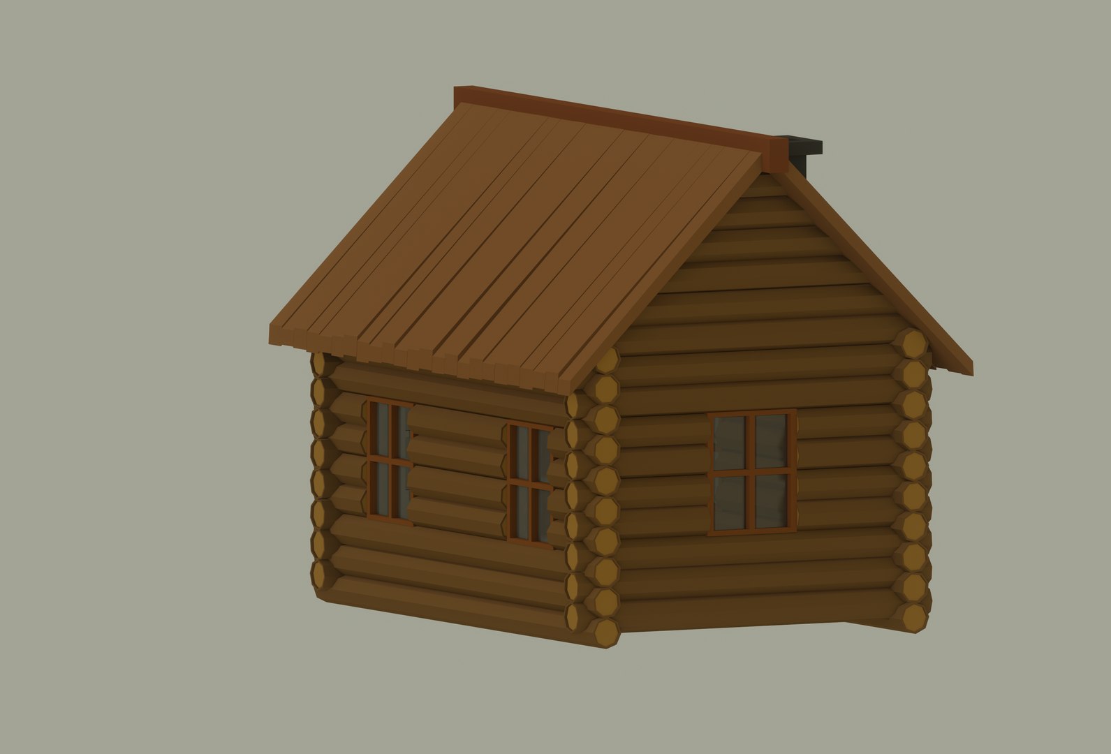 Wooden Cabin Low Poly 3D Model - TurboSquid 2058120