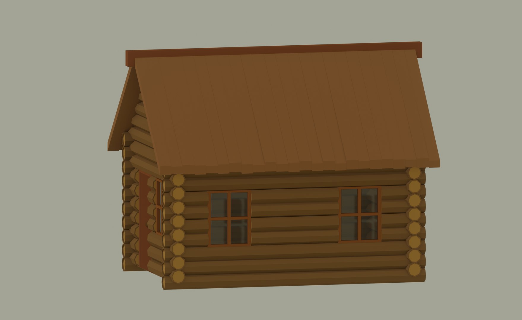 Wooden Cabin Low Poly 3D Model - TurboSquid 2058120