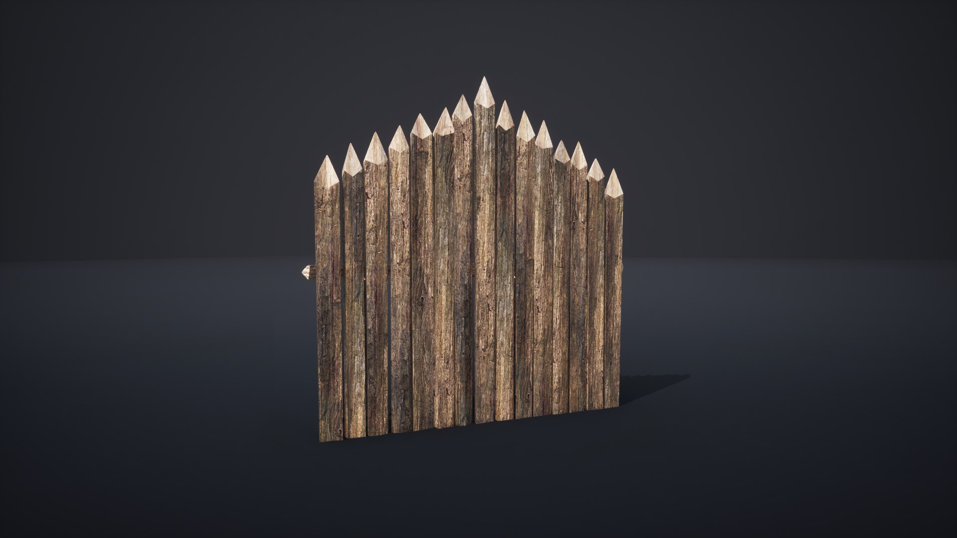 PALISADE BARRIER BARRICADE DAM WOODEN WALL MEDIEVAL VILLAGE FORT 3D ...