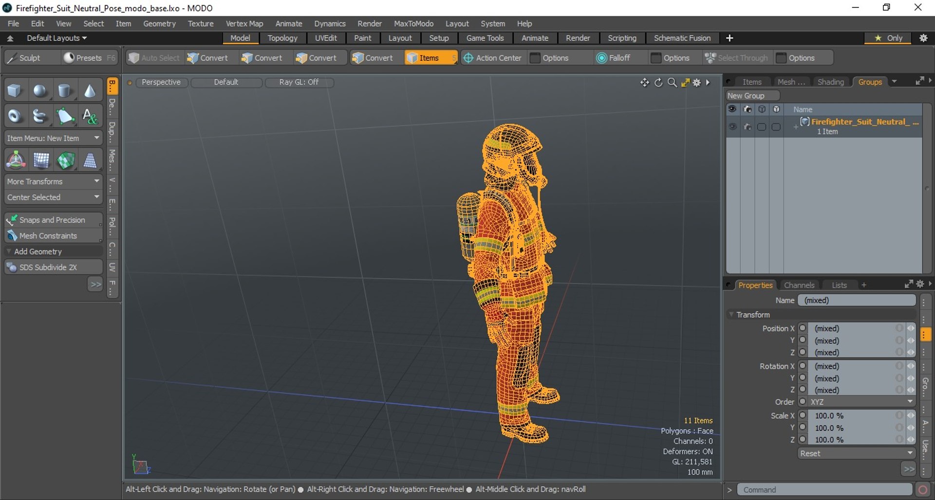 3D model firefighter suit neutral pose - TurboSquid 1680638
