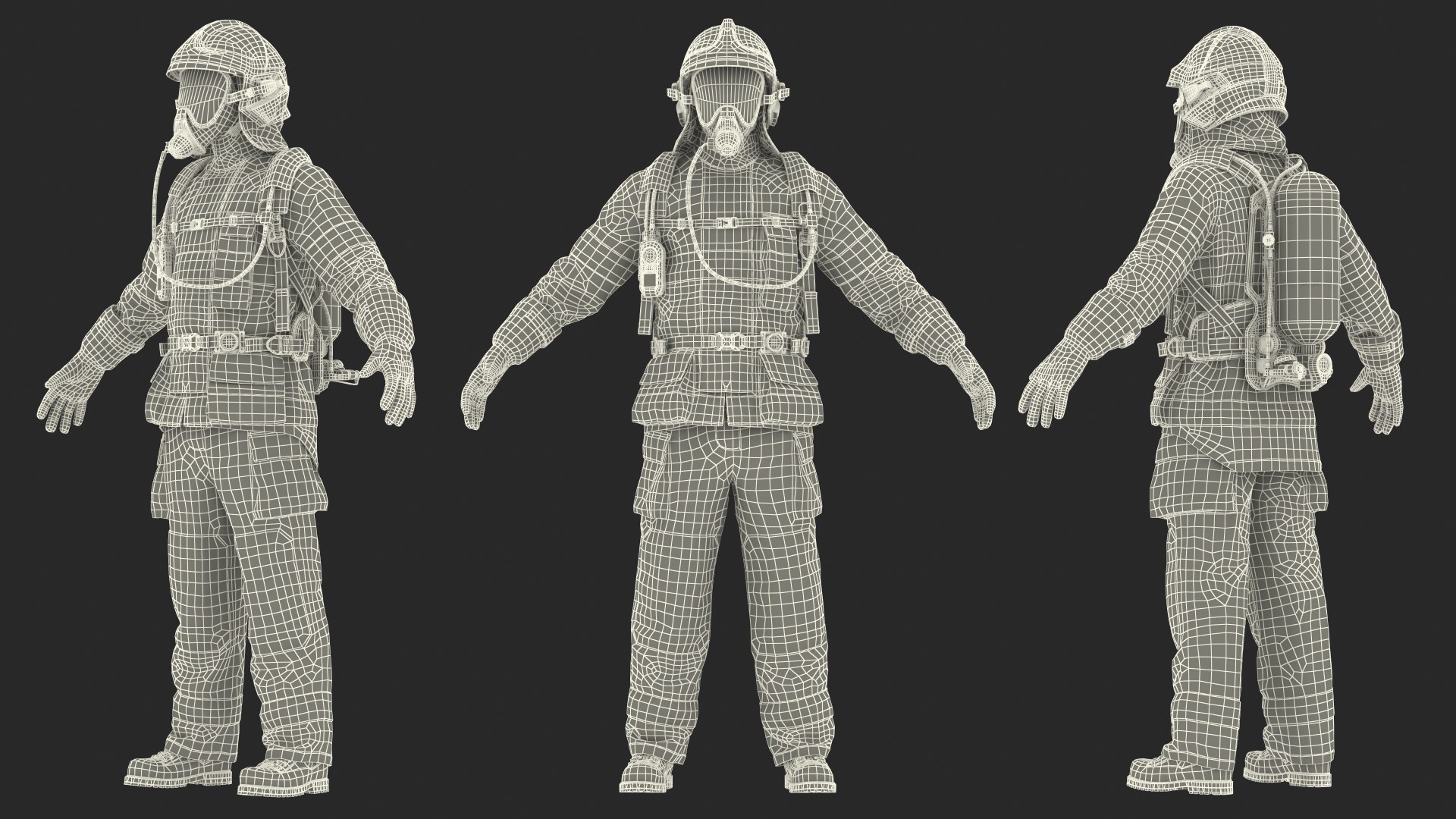 3D Model Firefighter Suit Neutral Pose - TurboSquid 1680638