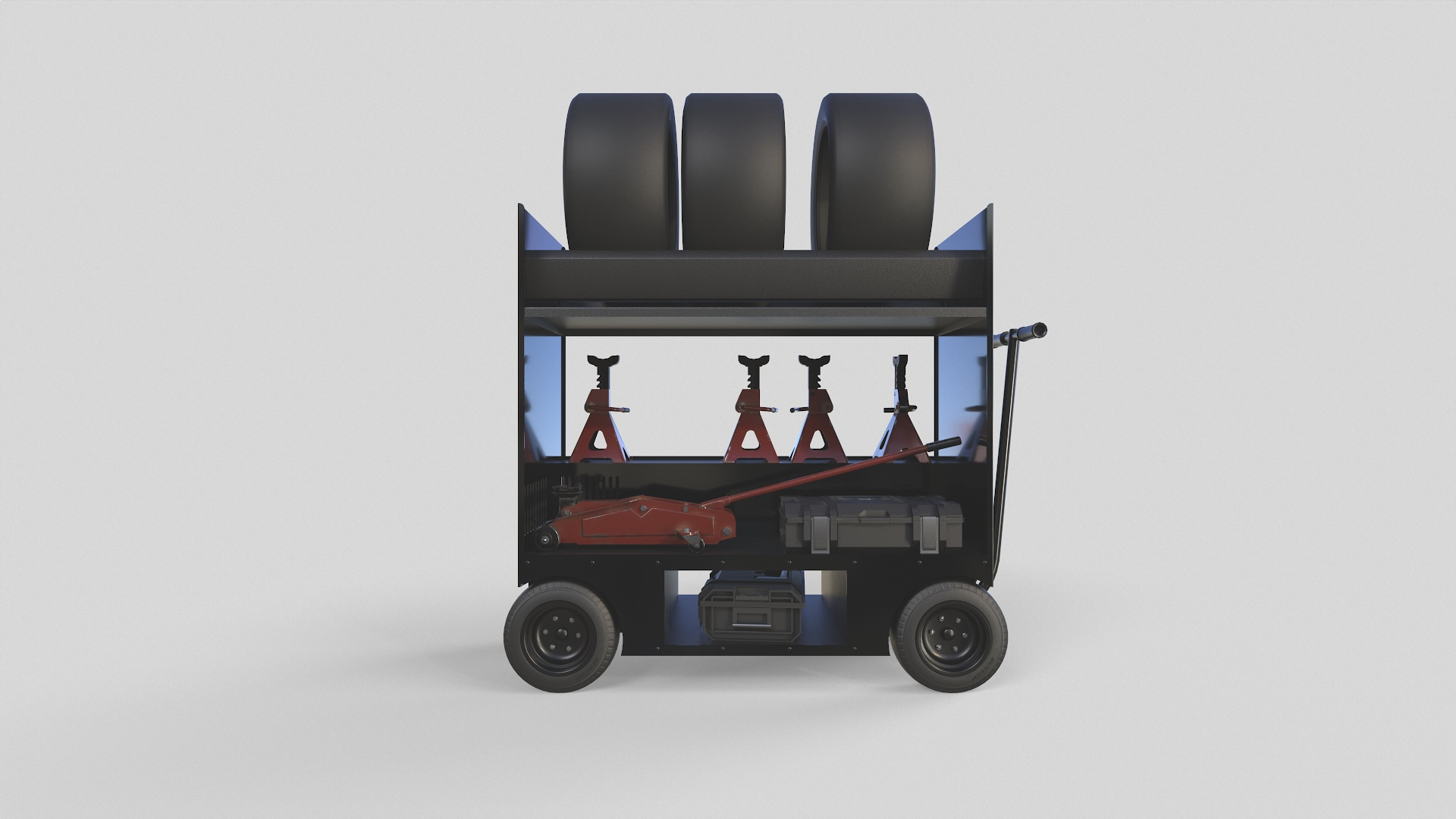 3D Model Tire Rack Cart 3 PBR - TurboSquid 1979171