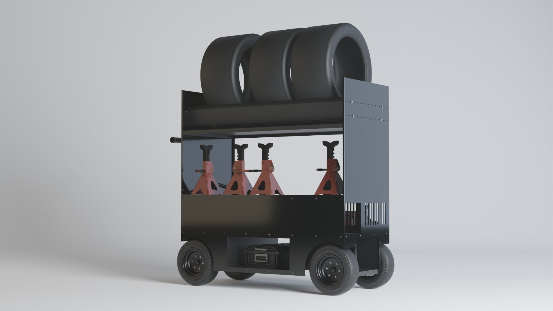 3D Model Tire Rack Cart 3 PBR - TurboSquid 1979171