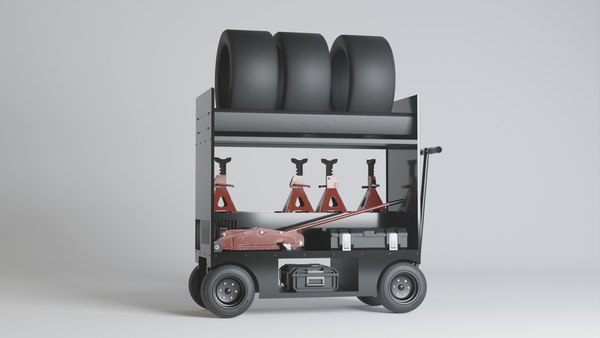 3D model Tire Rack Cart 3 PBR - TurboSquid 1979171