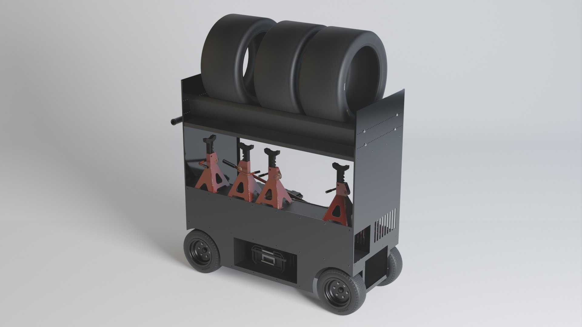 3D Model Tire Rack Cart 3 PBR - TurboSquid 1979171
