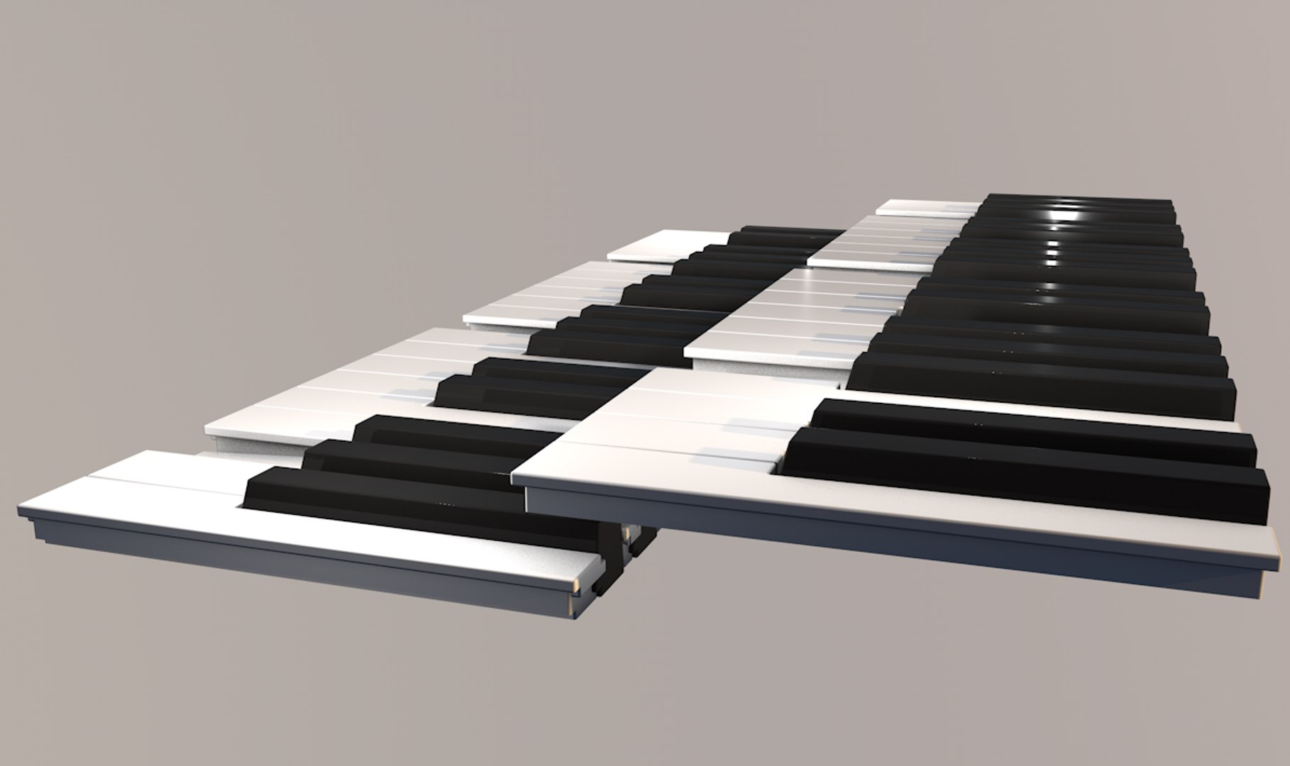 3d Model Octave Keys Keyboards