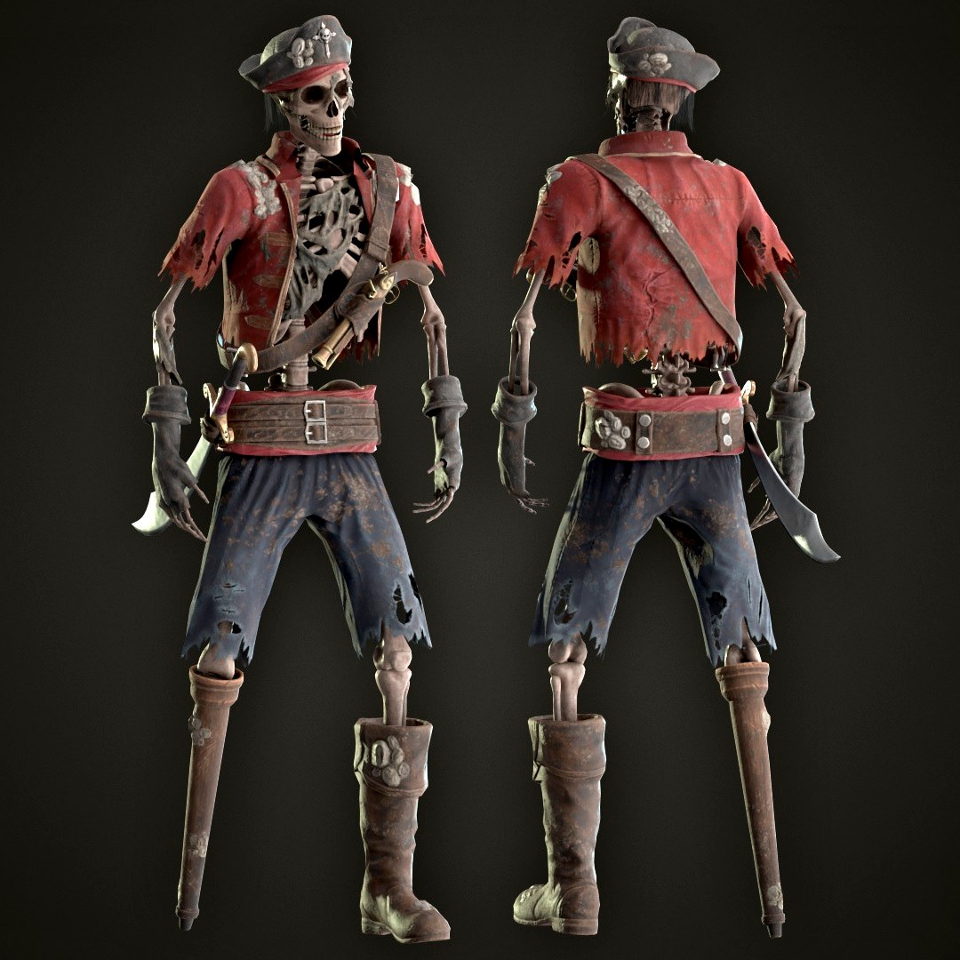 3D Skeleton Warrior Capitan - TurboSquid 2169279
