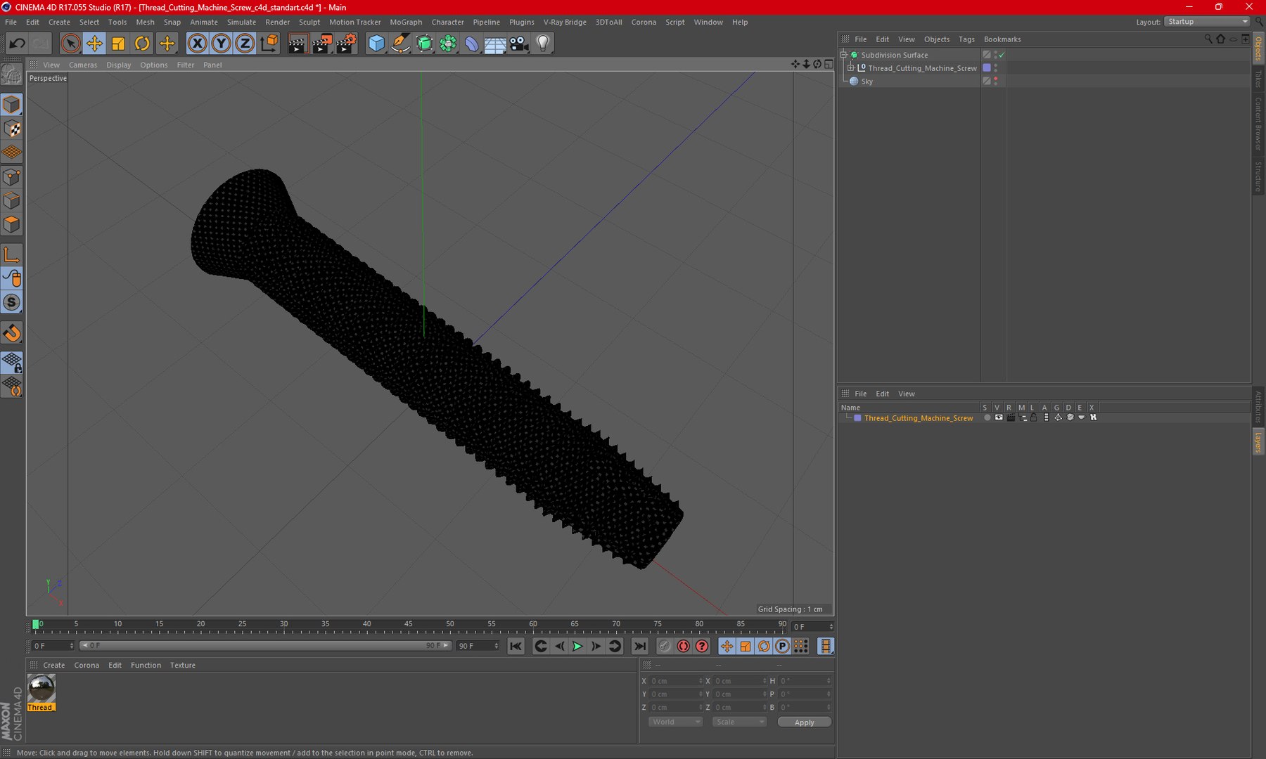 3D Thread Cutting Machine Screw - TurboSquid 2240494