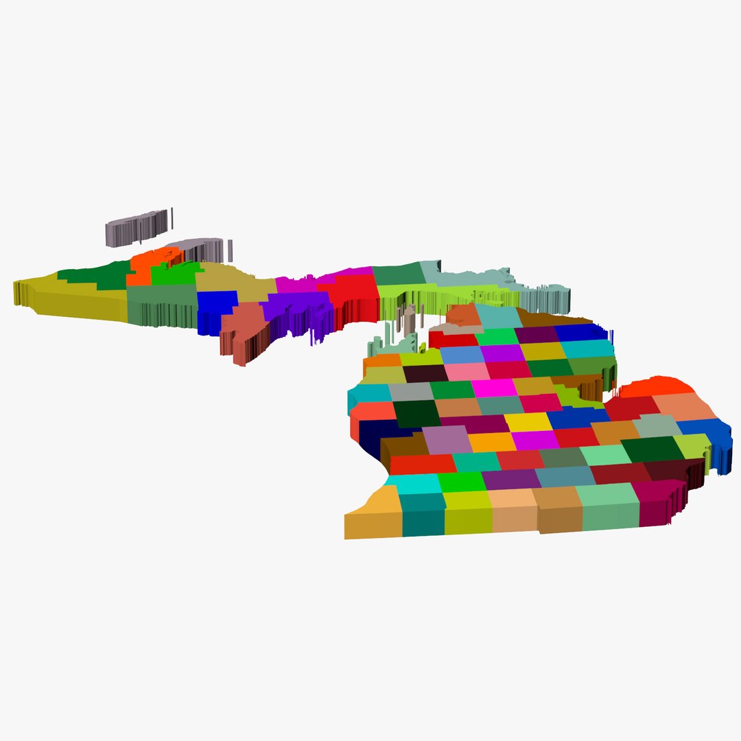 3d counties michigan model