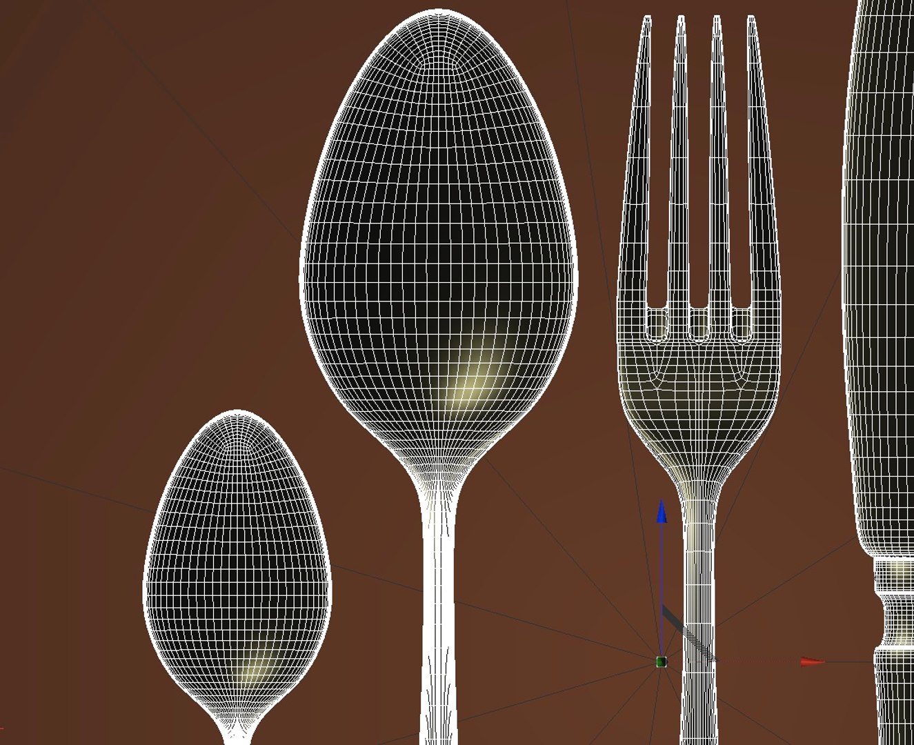 knife tablespoon teaspoon 3d model
