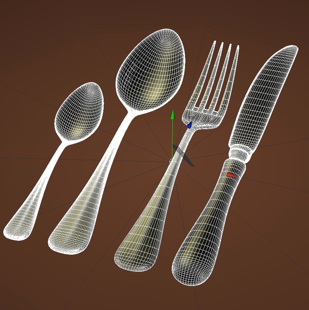 knife tablespoon teaspoon 3d model
