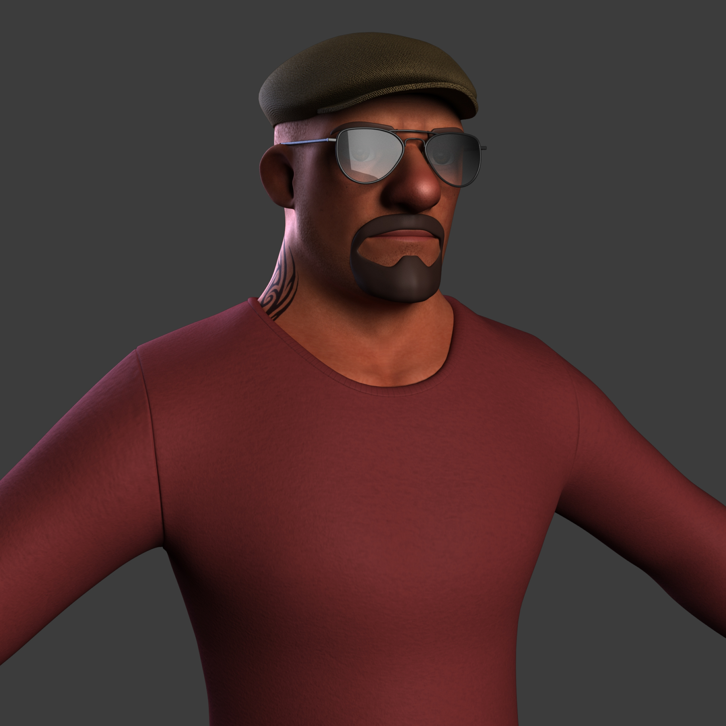 3d model cartoon man toon