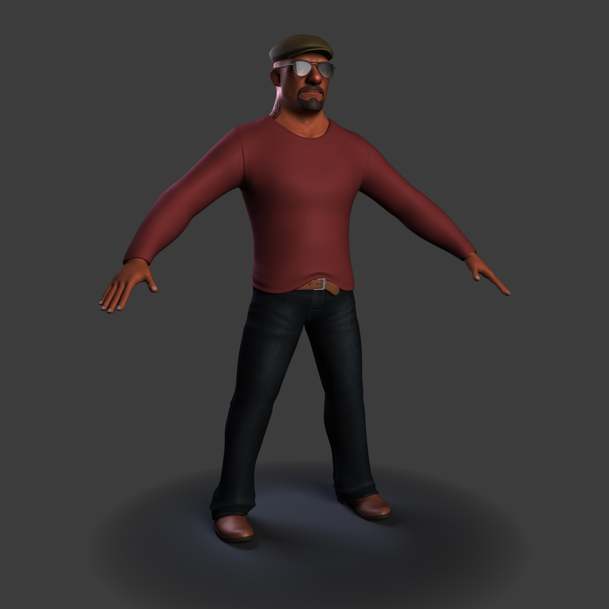 3d model cartoon man toon