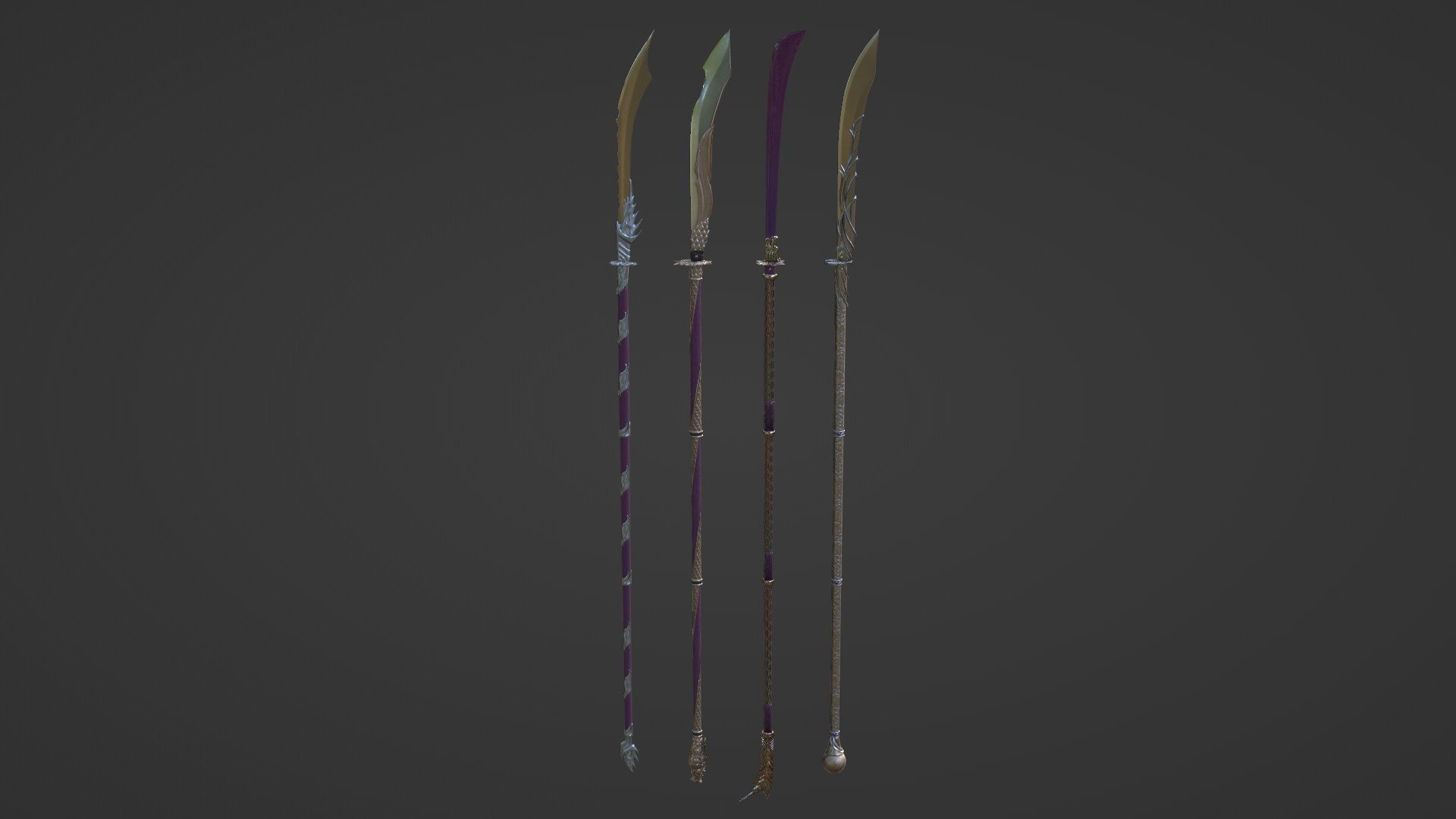Four Kwan Dao Spears Weapon 3D Model - TurboSquid 2129145