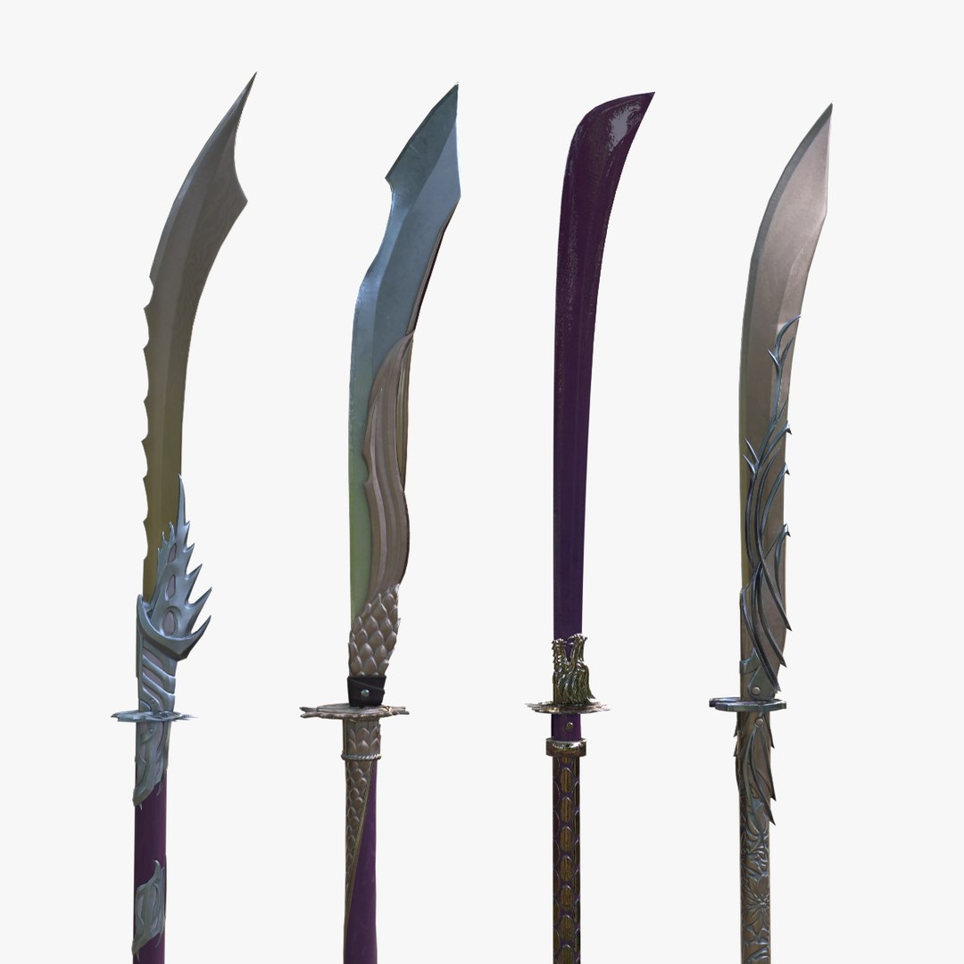 Four Kwan Dao Spears Weapon 3D Model - TurboSquid 2129145
