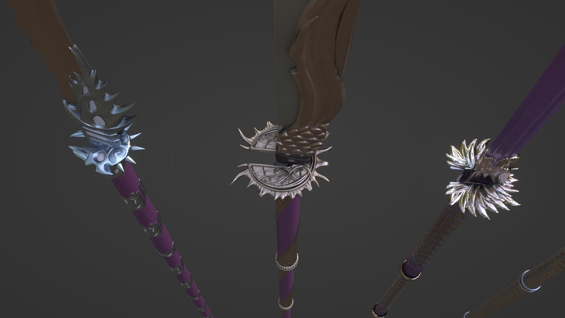 Four Kwan Dao Spears Weapon 3D Model - TurboSquid 2129145