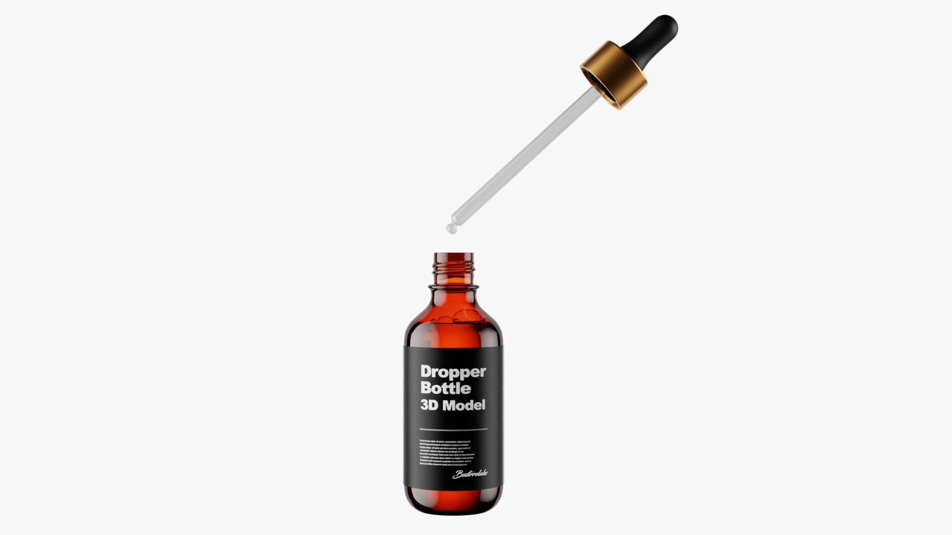 Amber Glass Dropper Bottle 3D - TurboSquid 1955355