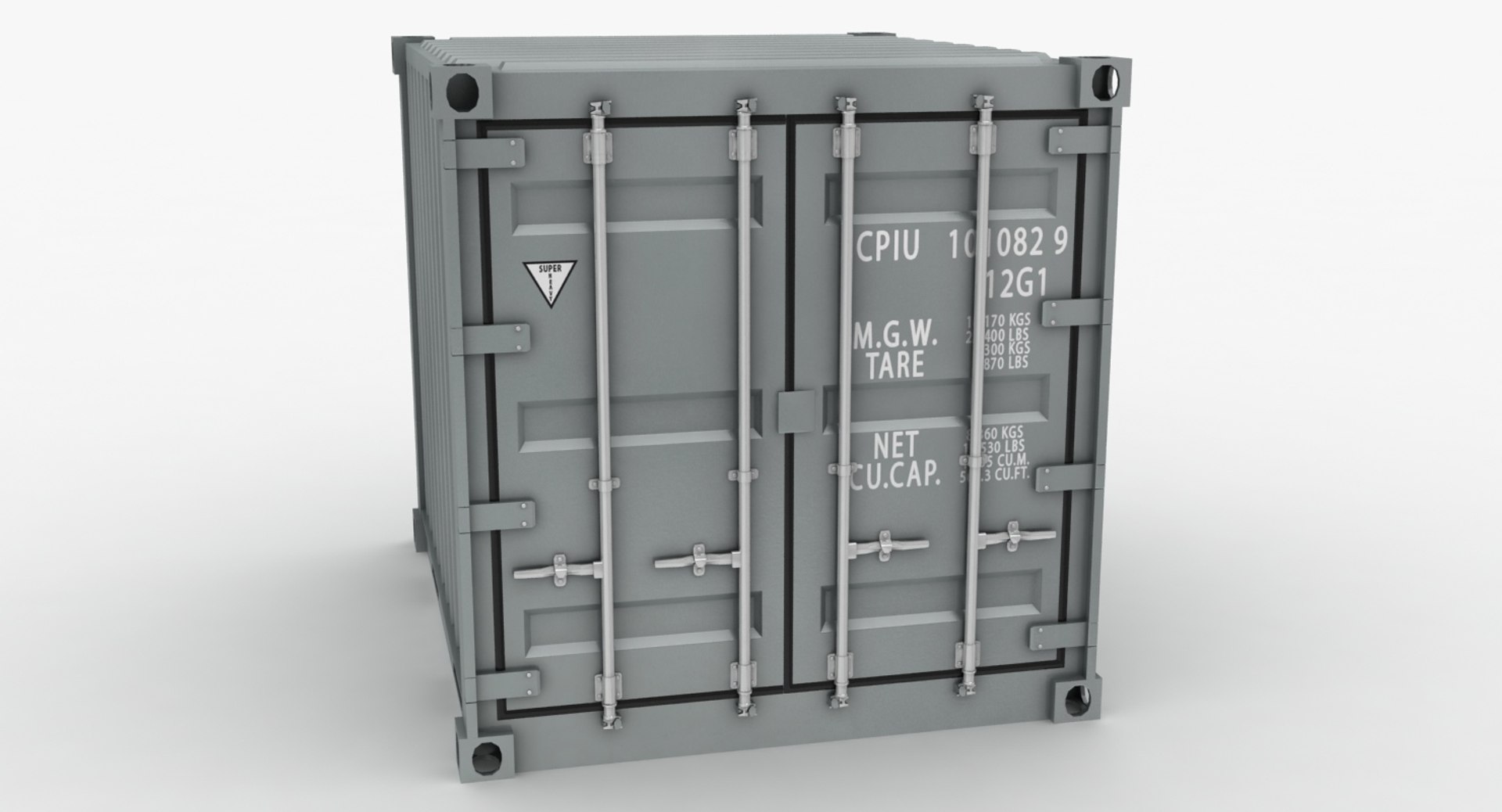 Container 10ft Blue 3D Model - TurboSquid 1293537