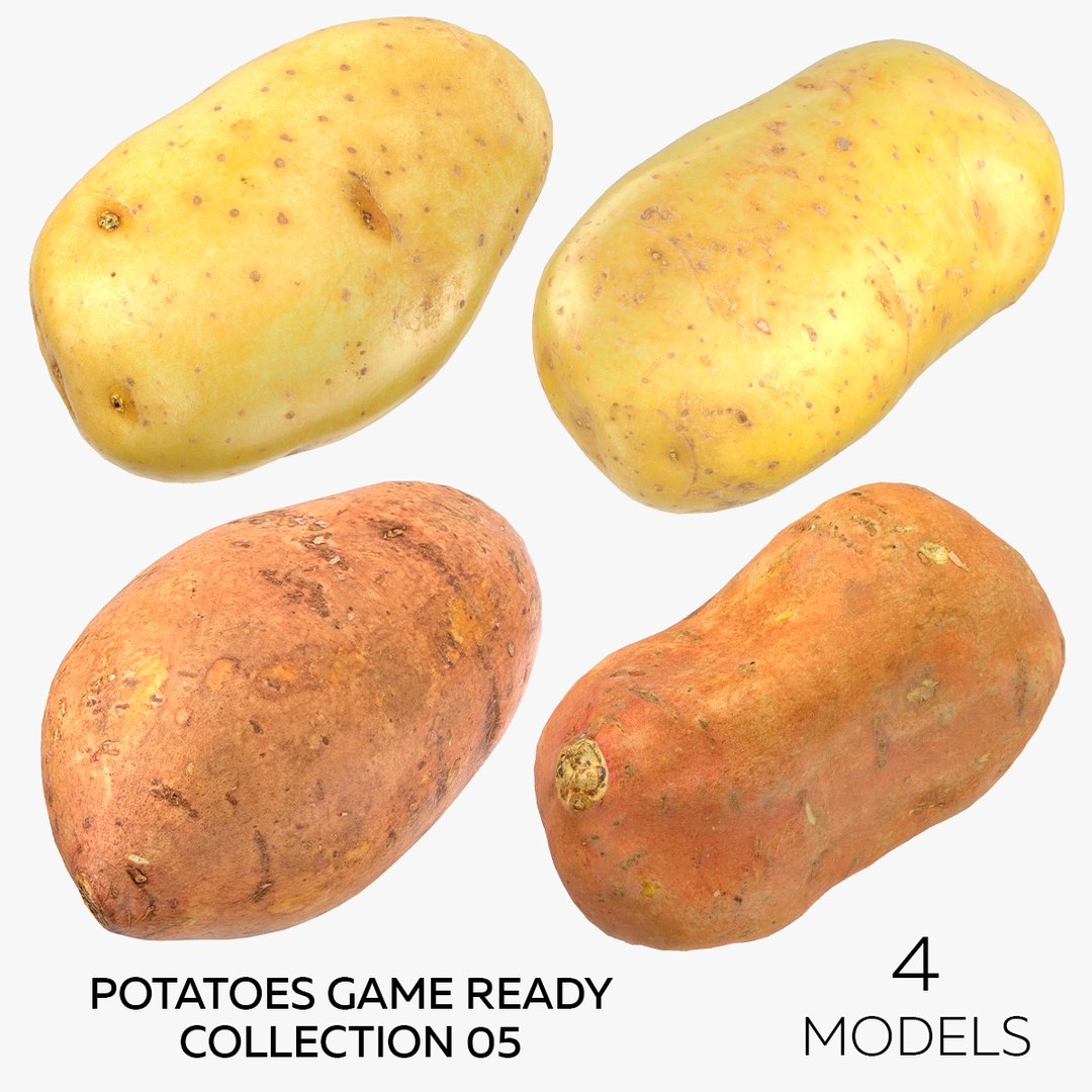 3D Potatoes Game Ready Collection 05 - 4 models model - TurboSquid 1819579